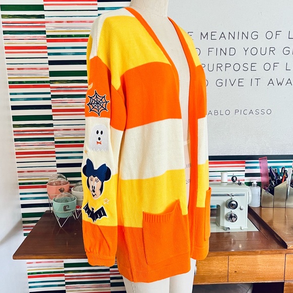 Disney | Sweaters | Disney Mickey Mouse Halloween Candy Corn Stripe ...